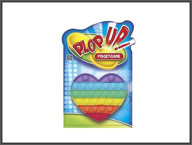 PLOP UP GUMA BĄBELKOWA TĘCZOWE SERCE 13,5X15CM HIPO